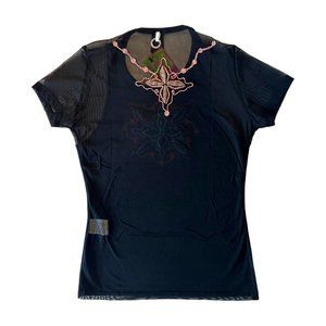 Save The Queen | Tops | Save The Queen Black Mesh Embroidered And ...